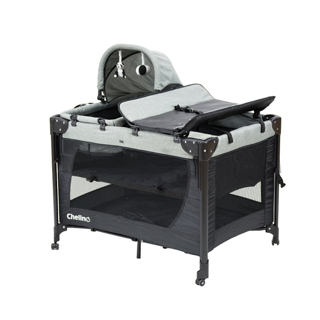 Chelino Tiffany Lux III Co-Sleeper Camp Cot with Mattress