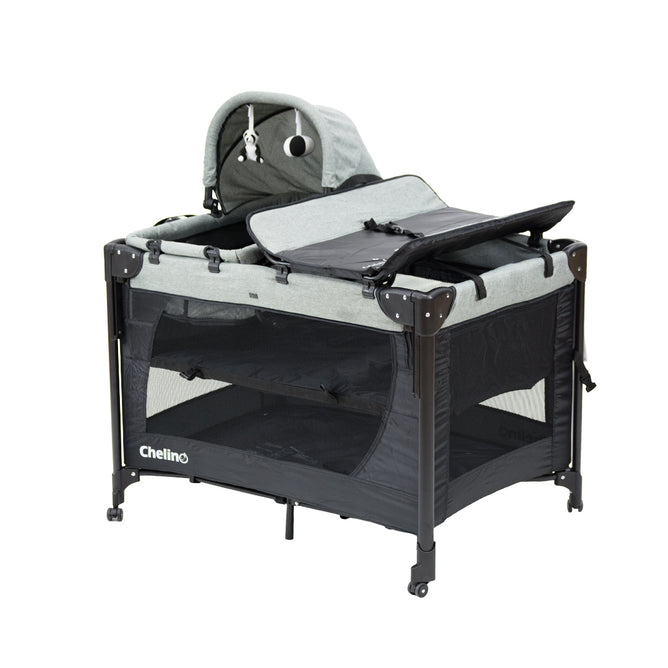 Chelino Tiffany Lux III Co-Sleeper Camp Cot with Mattress