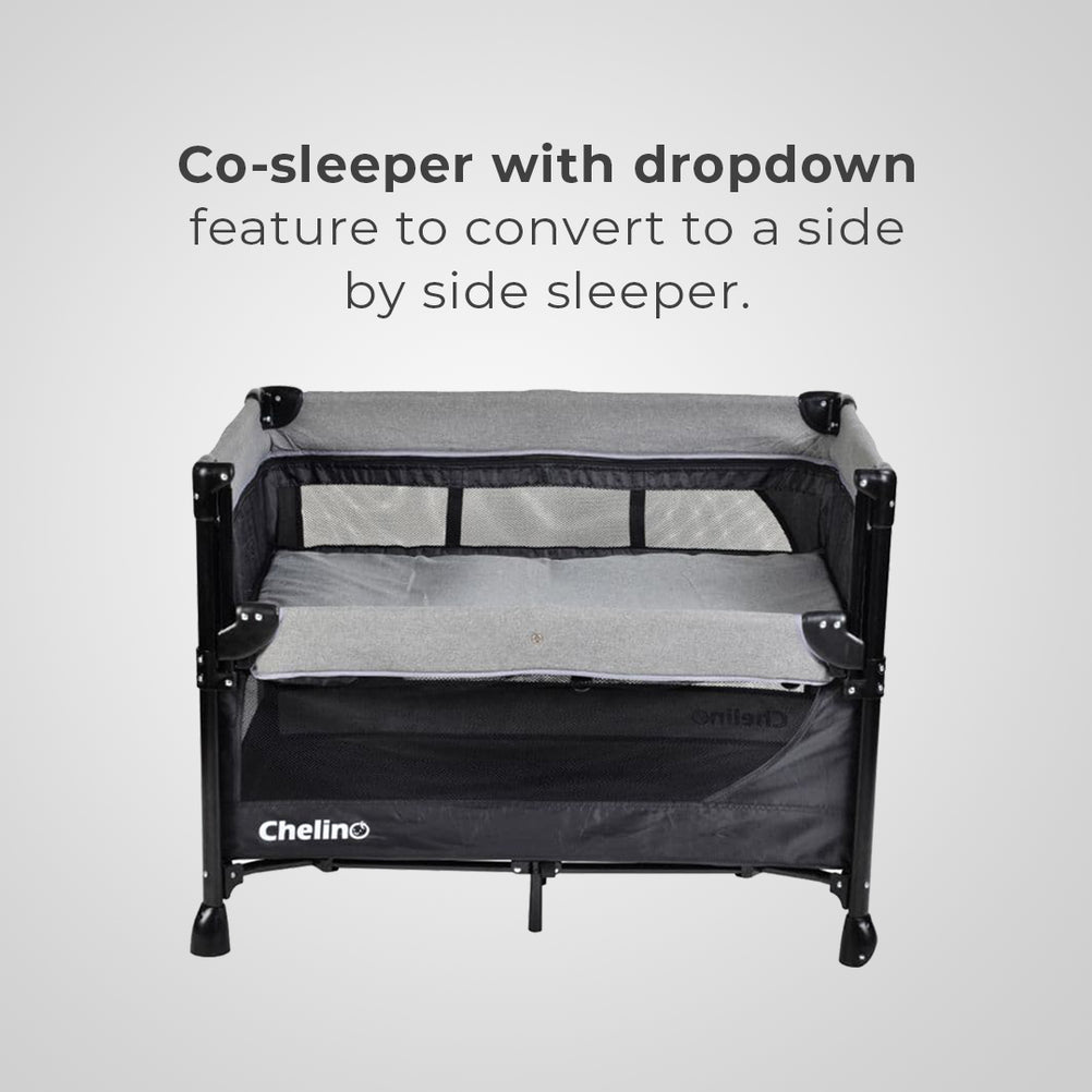 Chelino Tiffany Lux II Co-Sleeper Camp Cot with Mattress