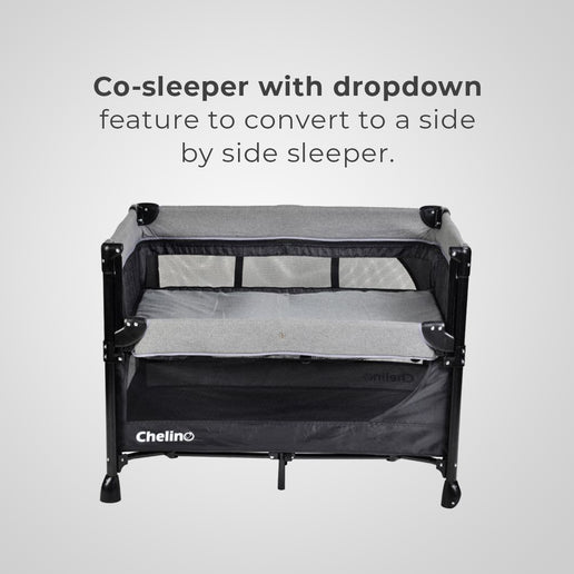 Chelino Tiffany Lux II Co-Sleeper Camp Cot with Mattress