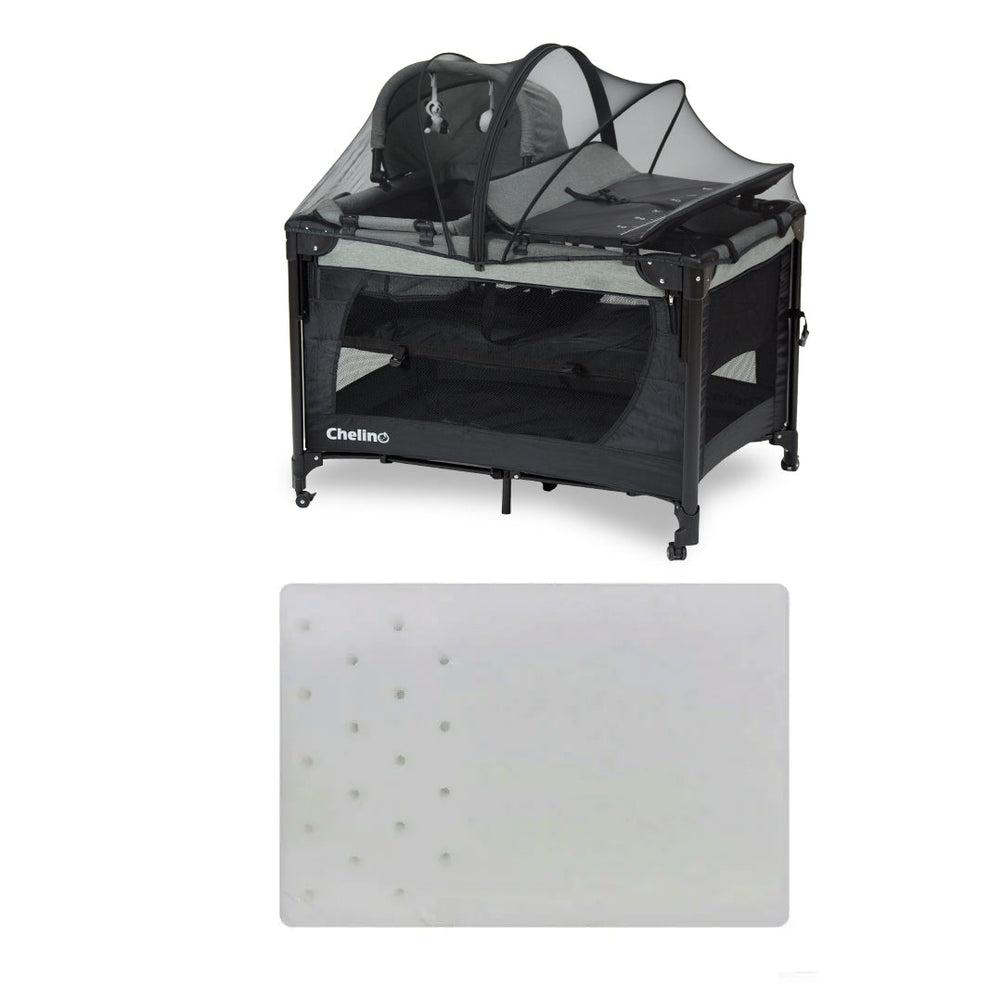 Chelino Tiffany Lux III Co-Sleeper Camp Cot with Mattress