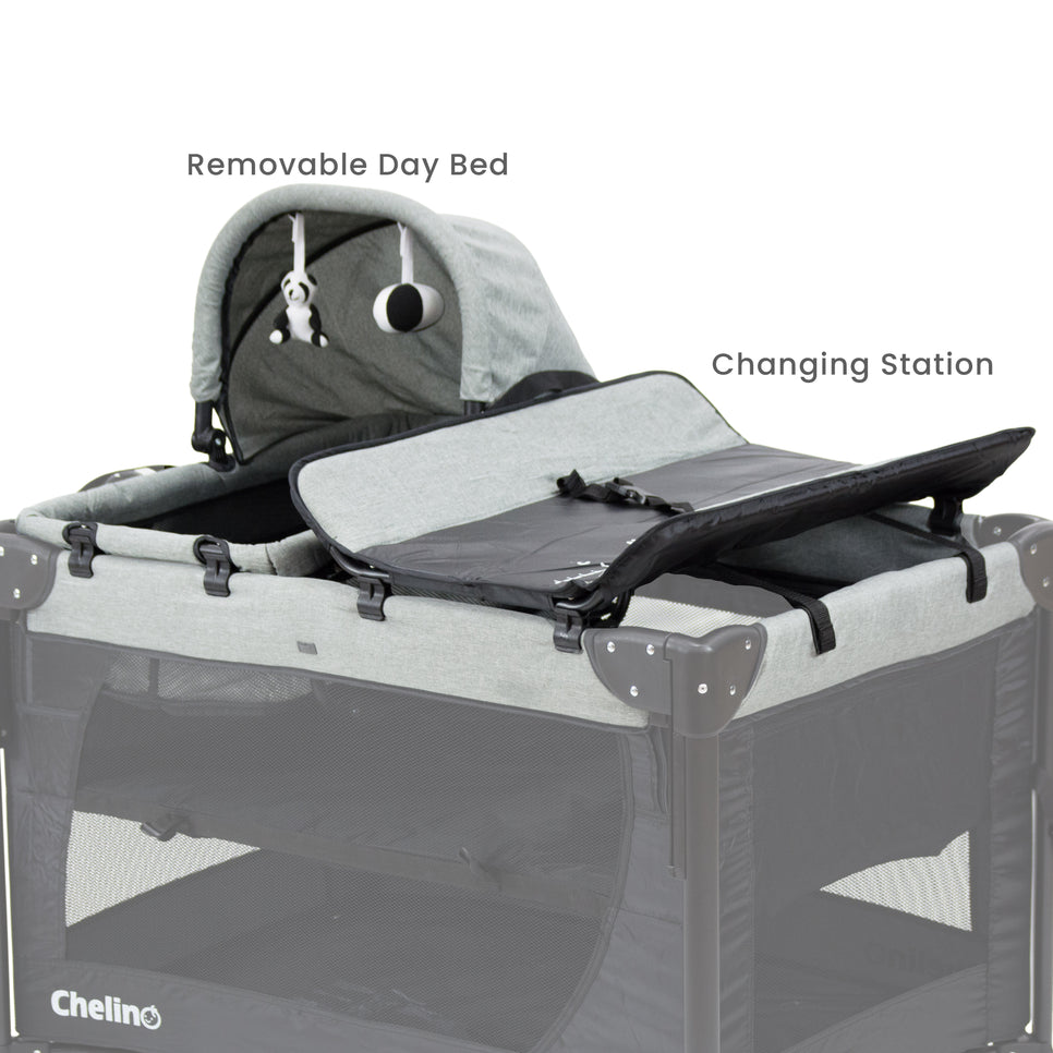 Chelino Tiffany Lux III Co-Sleeper Camp Cot with Mattress